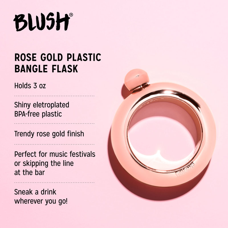 Blush Bangle 3 oz Plastic Flask in Rose Gold | Wayfair